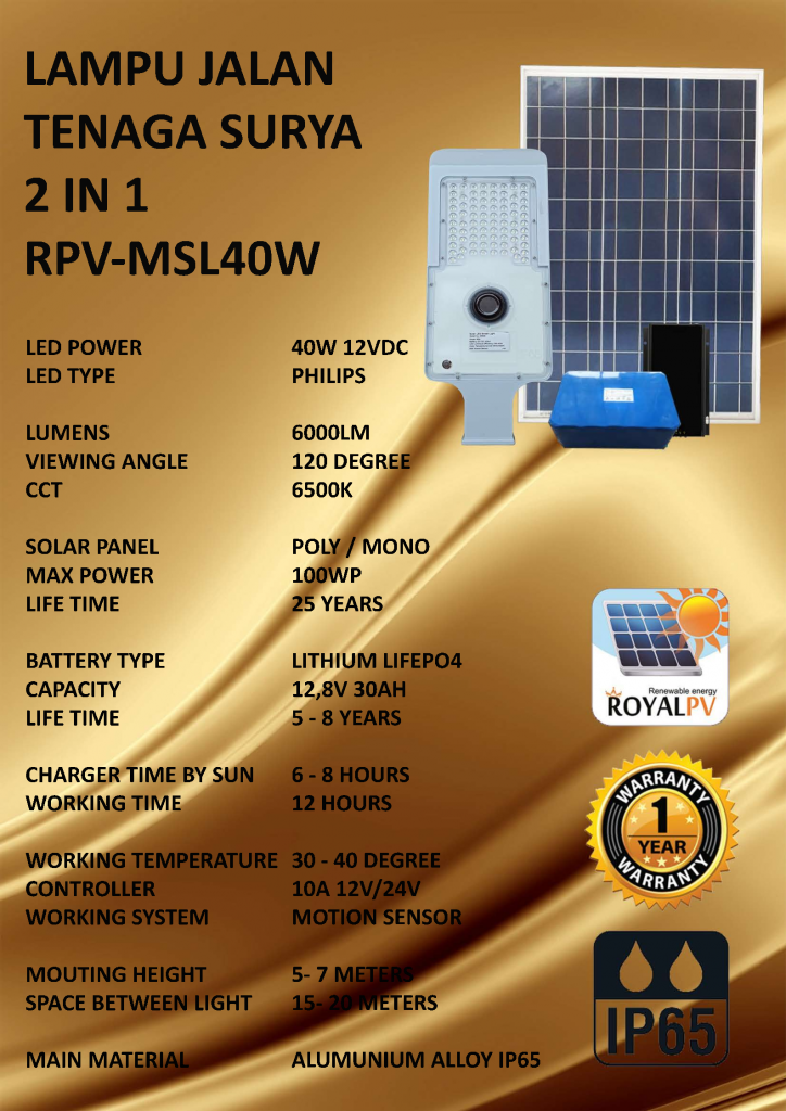 PJU SOLAR CELL 2 IN 1, PJU TENAGA SURYA 2 1N 1 | ROYALPV